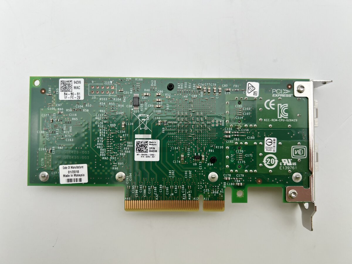 Intel X520-DA2 10Gbps SFP+ Dual Port Netzwerkkarte PCIe x8 - Low Prof ...