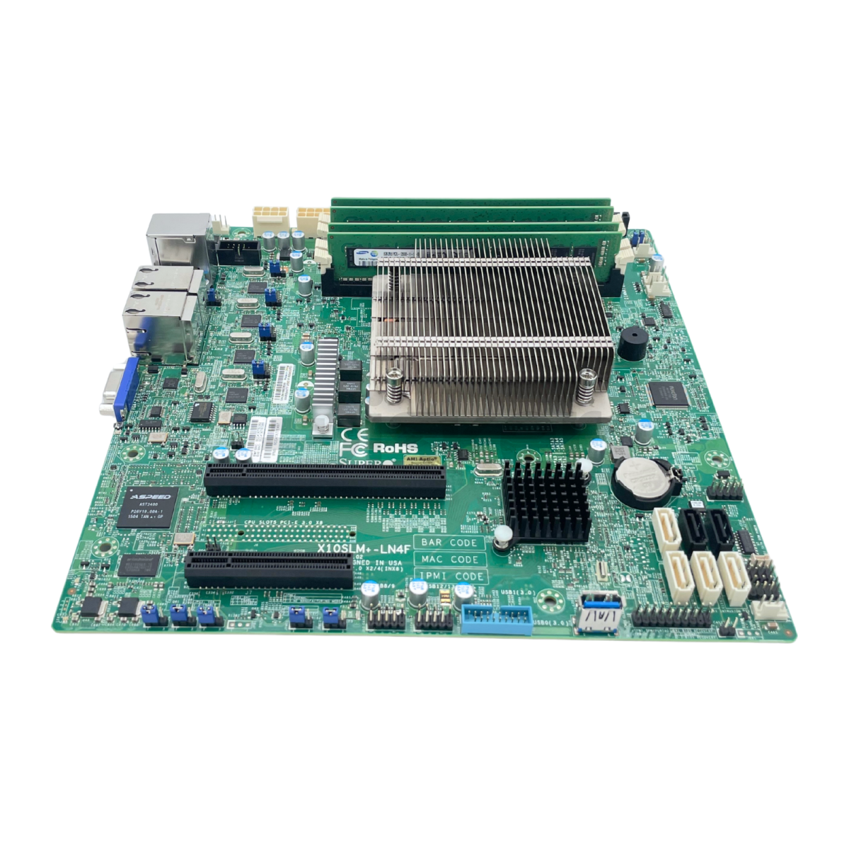 Supermicro X10SLM+-LN4F Mainboard 4x 8GB DDR3 RAM Intel Xeon E3-1231 ...